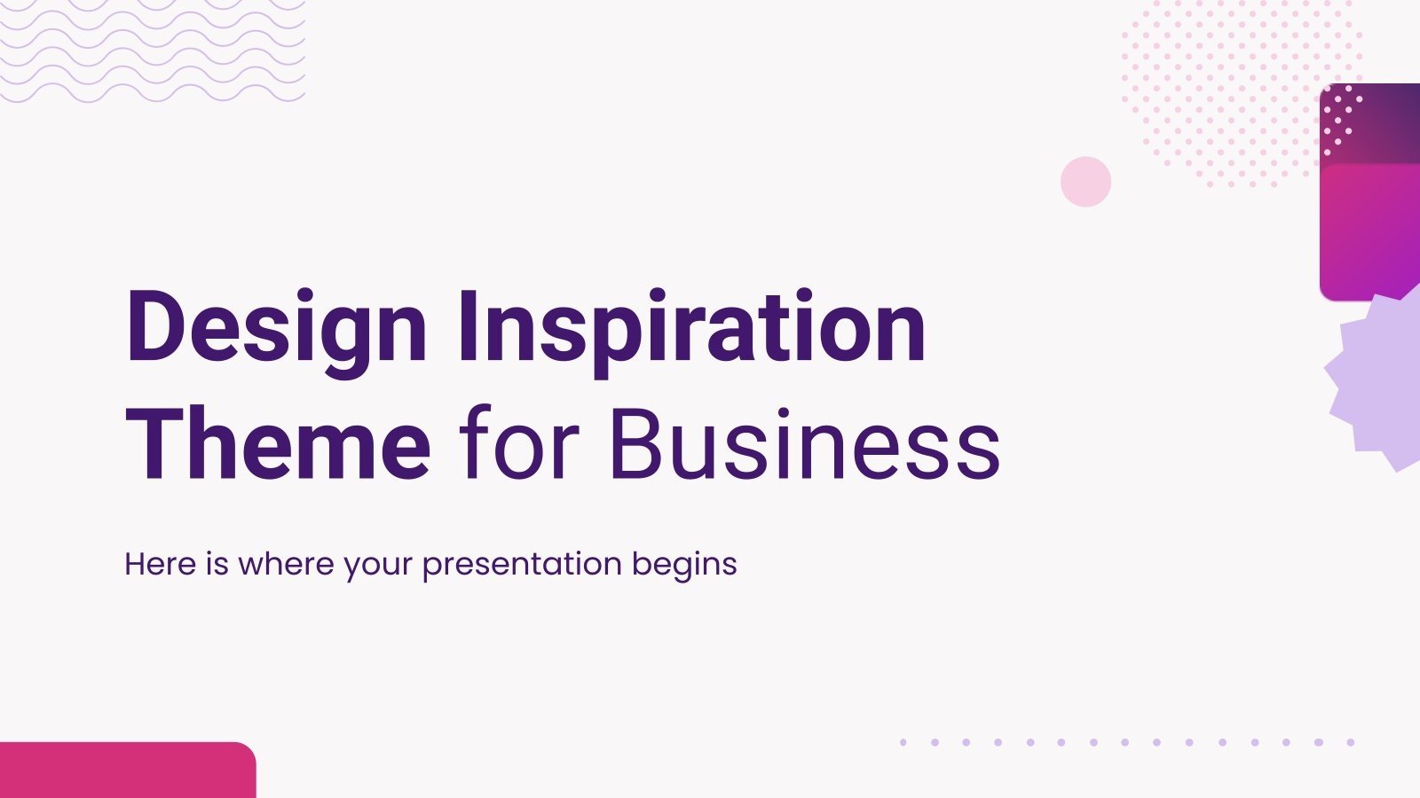Design Inspiration Theme for Business Presentation