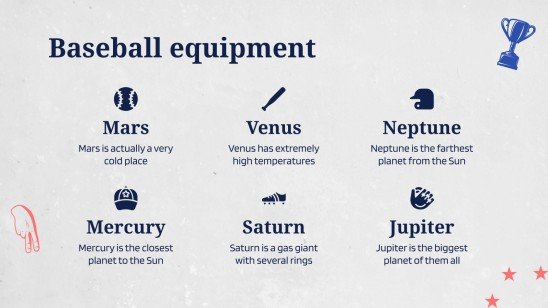 Baseball Equipment: Bats, Gloves and Balls Presentation