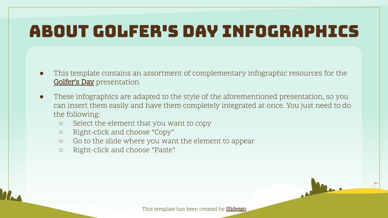 Golfer's Day Infographics Template