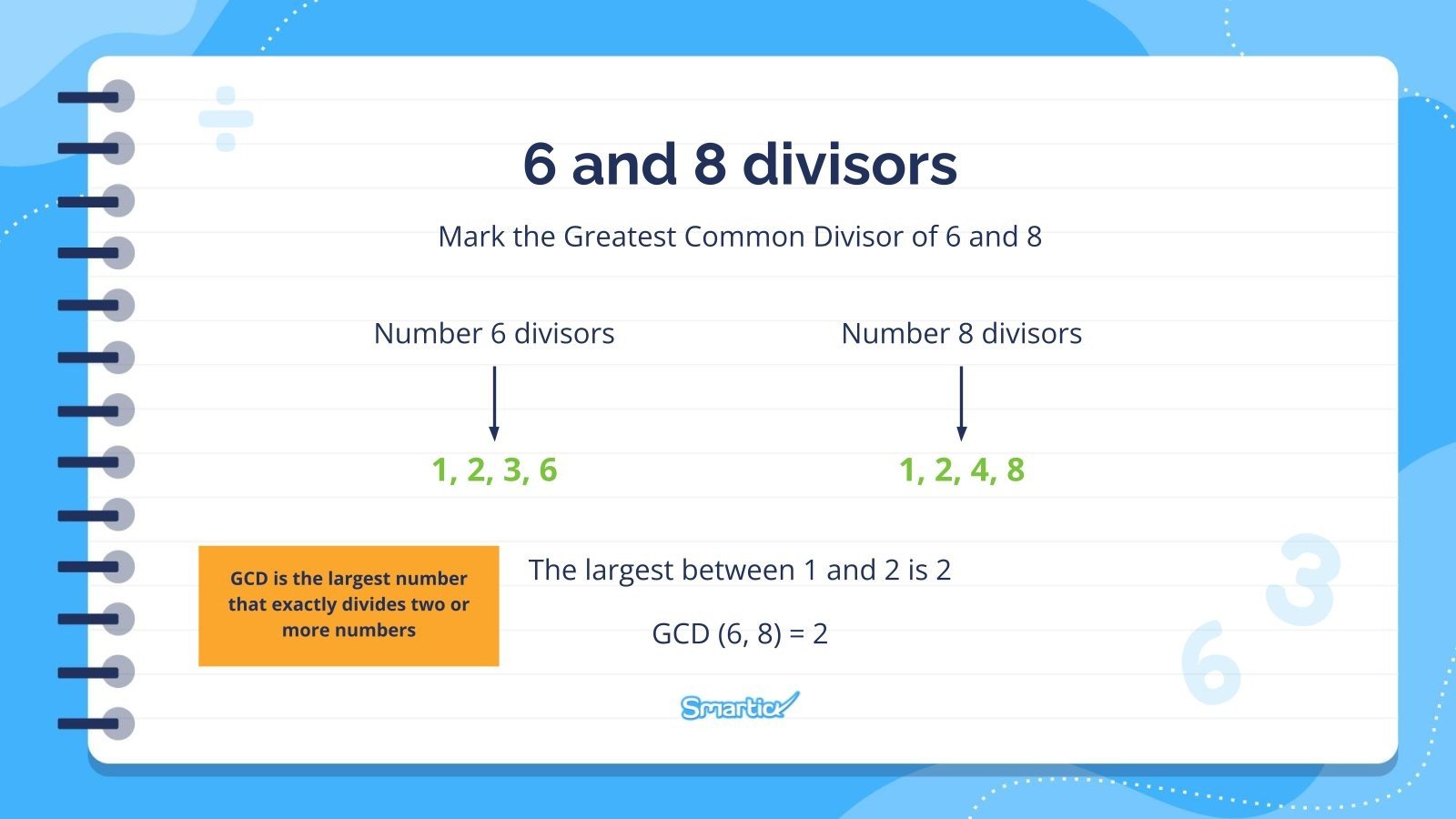 Operaciones y pensamiento algebraico: máximo común divisor
