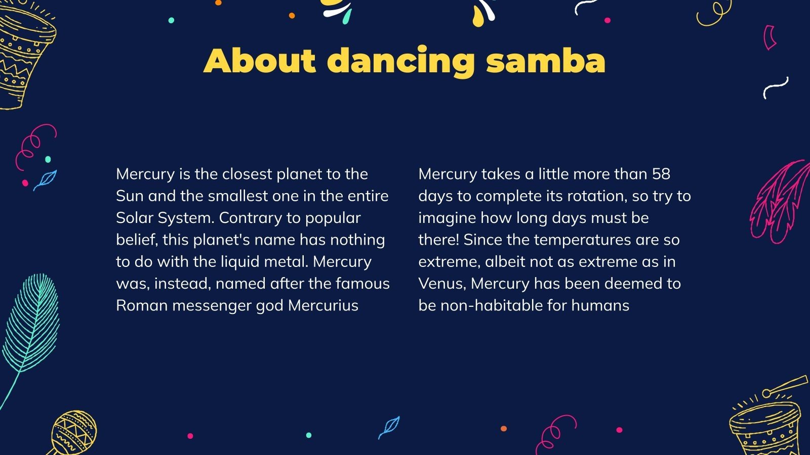 Middle School Rhythms and Dance Subject - Samba Presentation