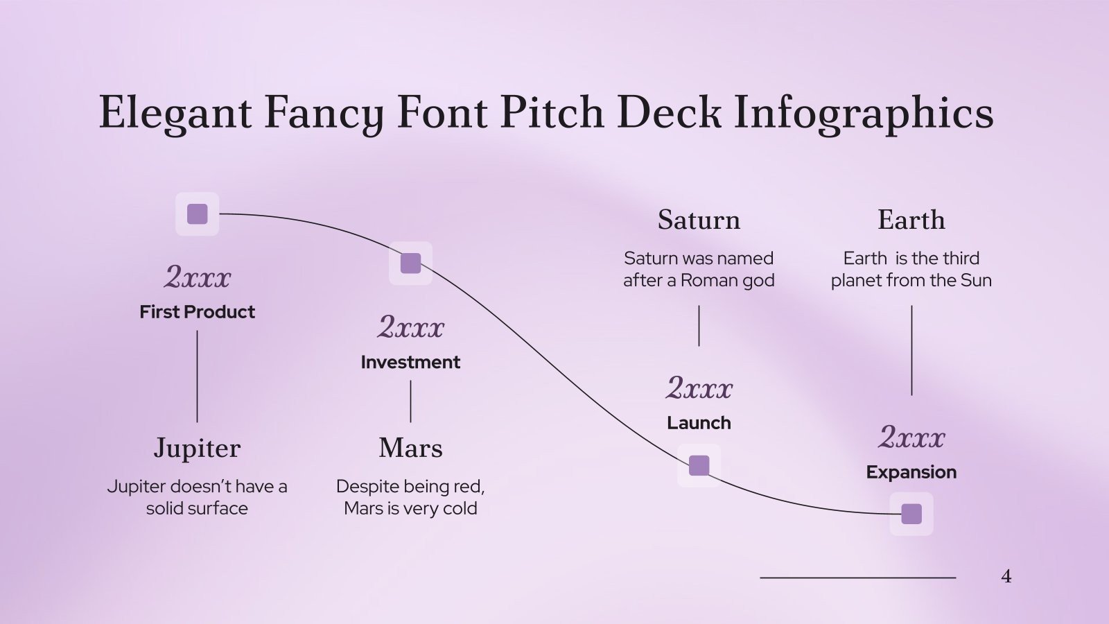 Elegant Fancy Font Pitch Deck Infographics Template