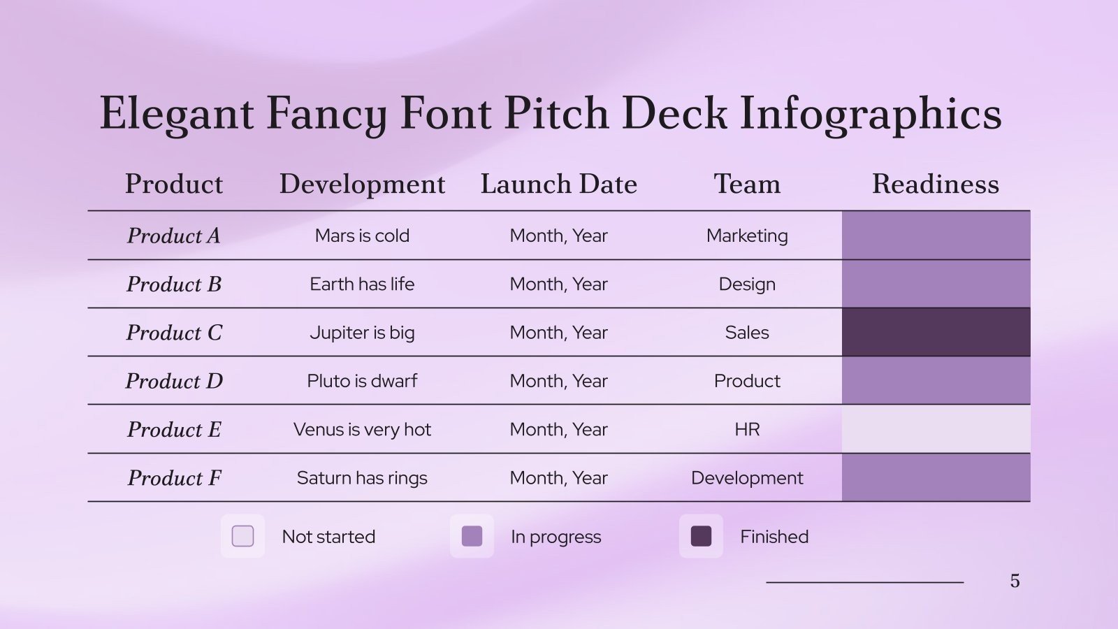 Elegant Fancy Font Pitch Deck Infographics Template