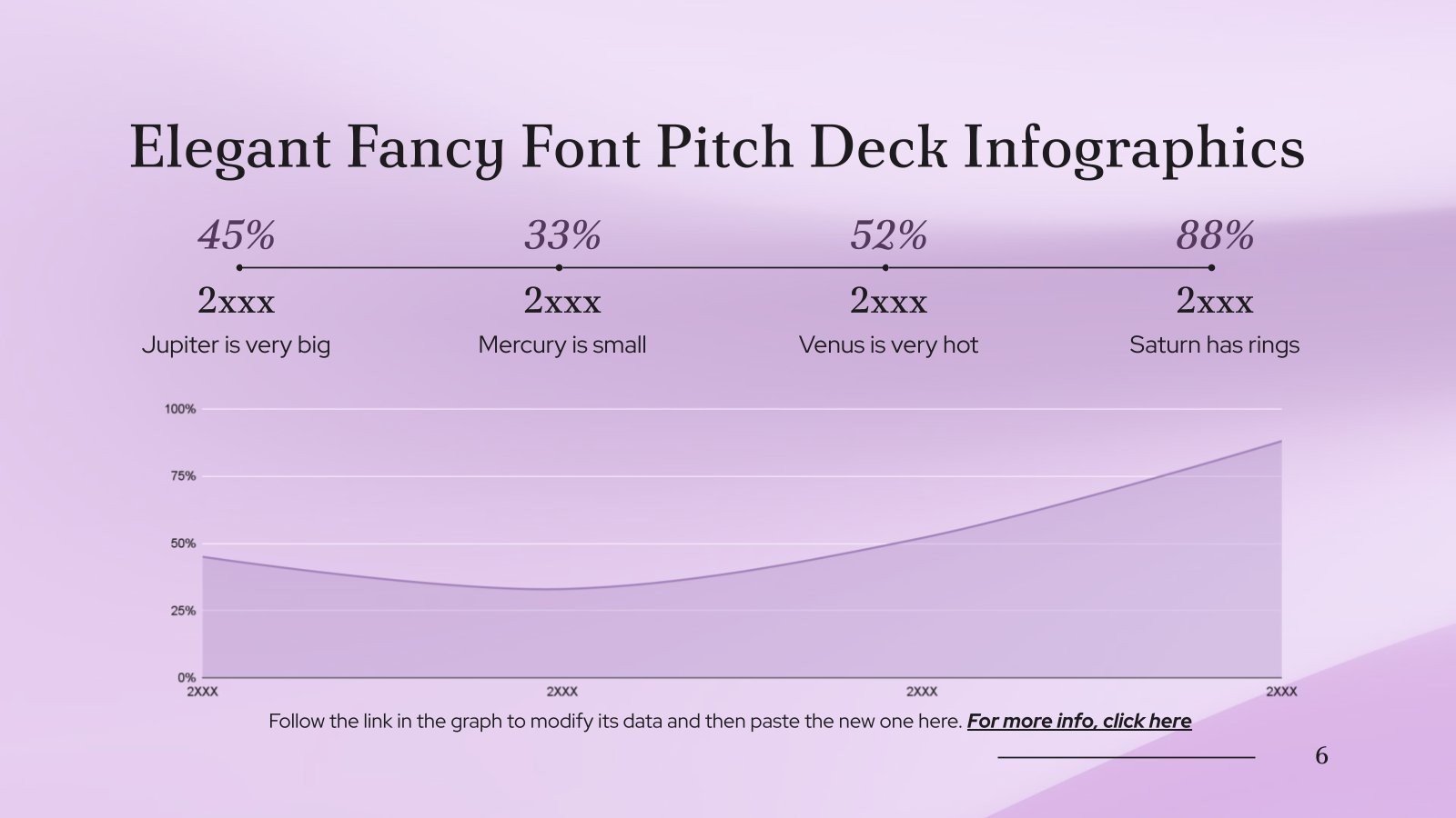 Elegant Fancy Font Pitch Deck Infographics Template