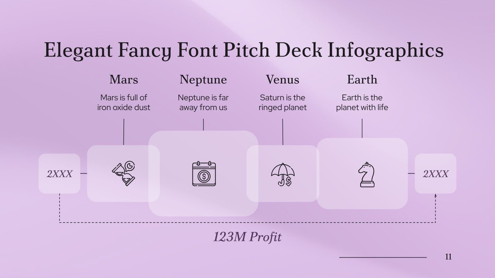 Elegant Fancy Font Pitch Deck Infographics Template
