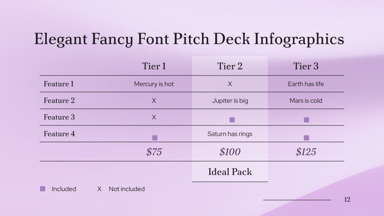 Elegant Fancy Font Pitch Deck Infographics Template