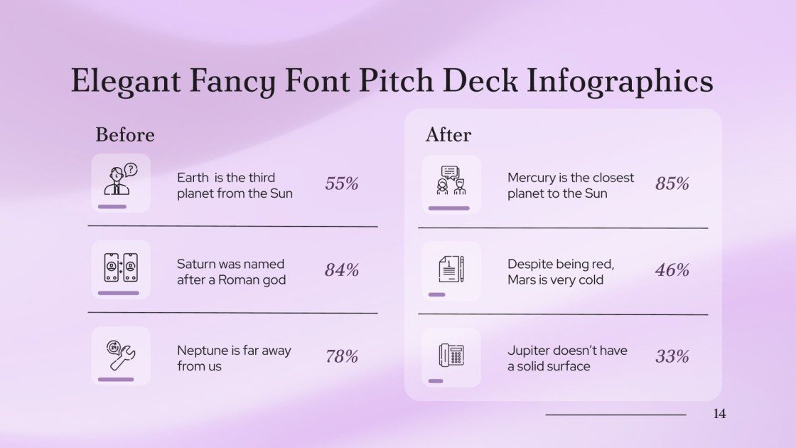 Elegant Fancy Font Pitch Deck Infographics Template