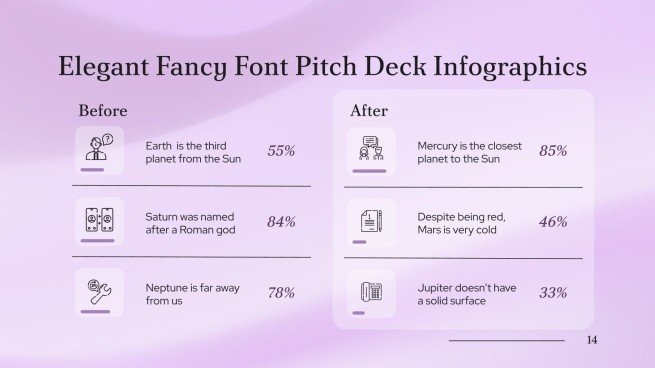 Elegant Fancy Font Pitch Deck Infographics Template