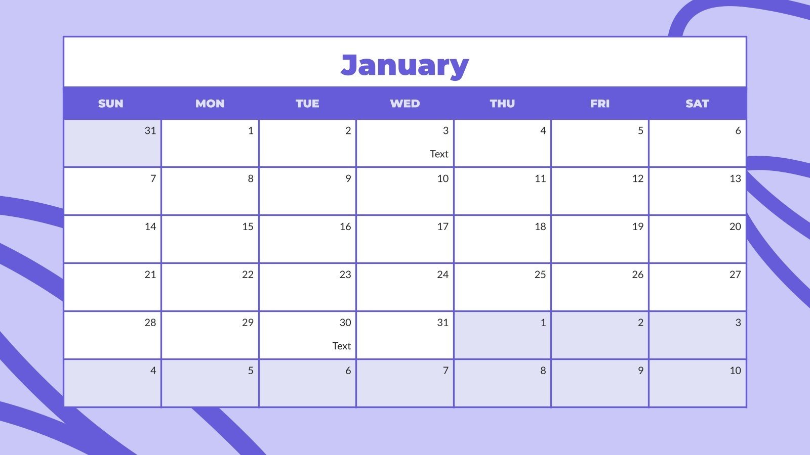 Medical Calendar Template Presentation