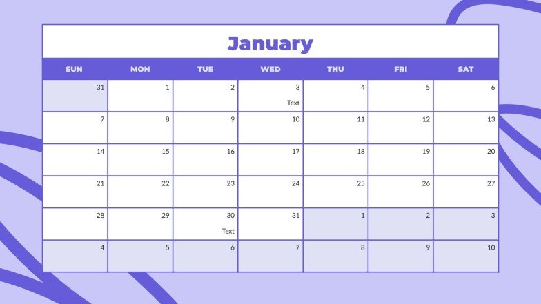 Medical Calendar Template Presentation