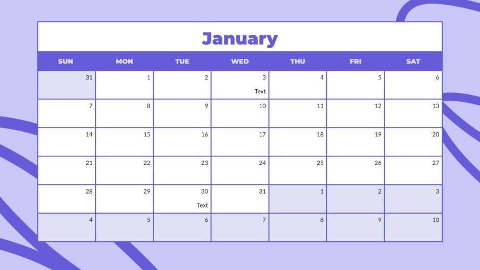 Medical Calendar Template Presentation