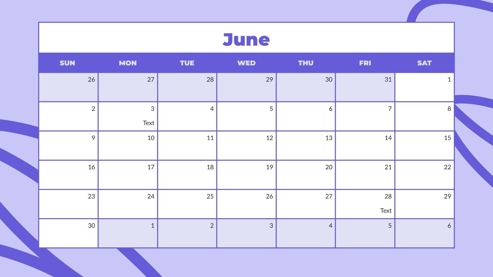 Medical Calendar Template Presentation