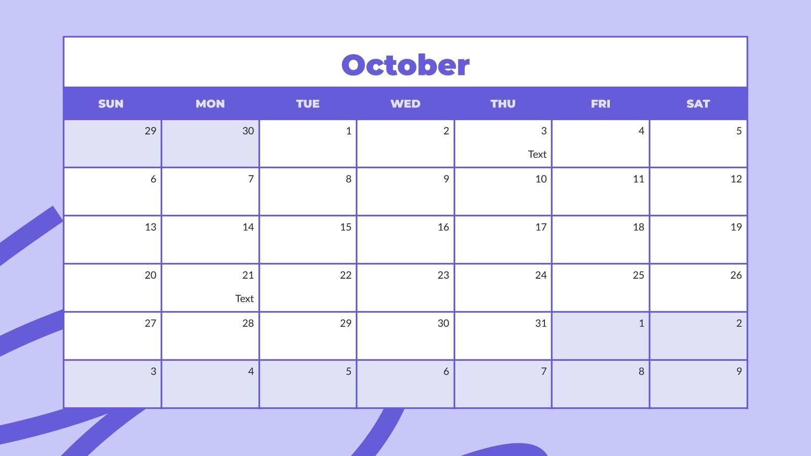 Medical Calendar Template Presentation