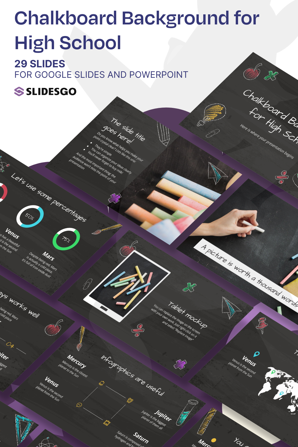 Chalkboard Background for High School Presentation