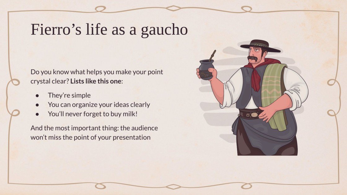 Text Commentary on the Narrative Poem Martín Fierro Presentation