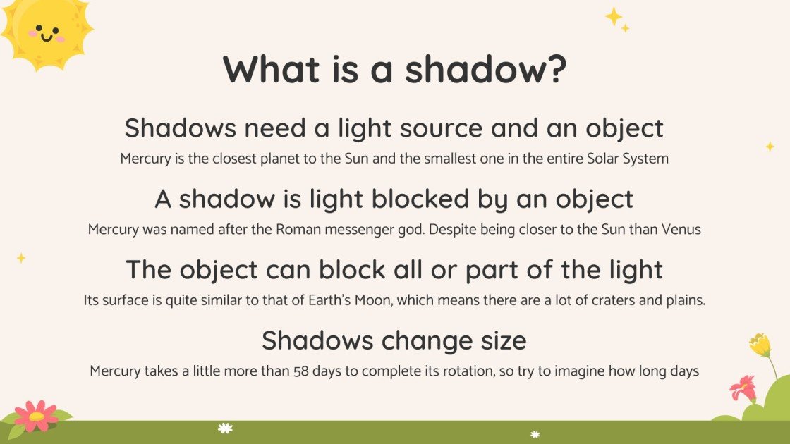 Science Subject for Elementary: Light and Shadow Presentation