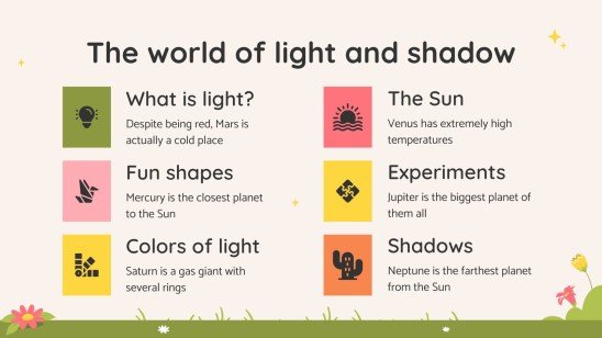 Science Subject for Elementary: Light and Shadow Presentation