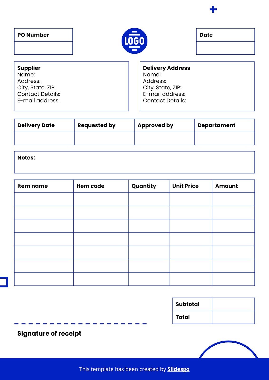 Formal Purchase Order Presentation