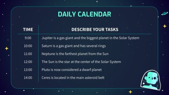 Today's Space Agenda Presentation