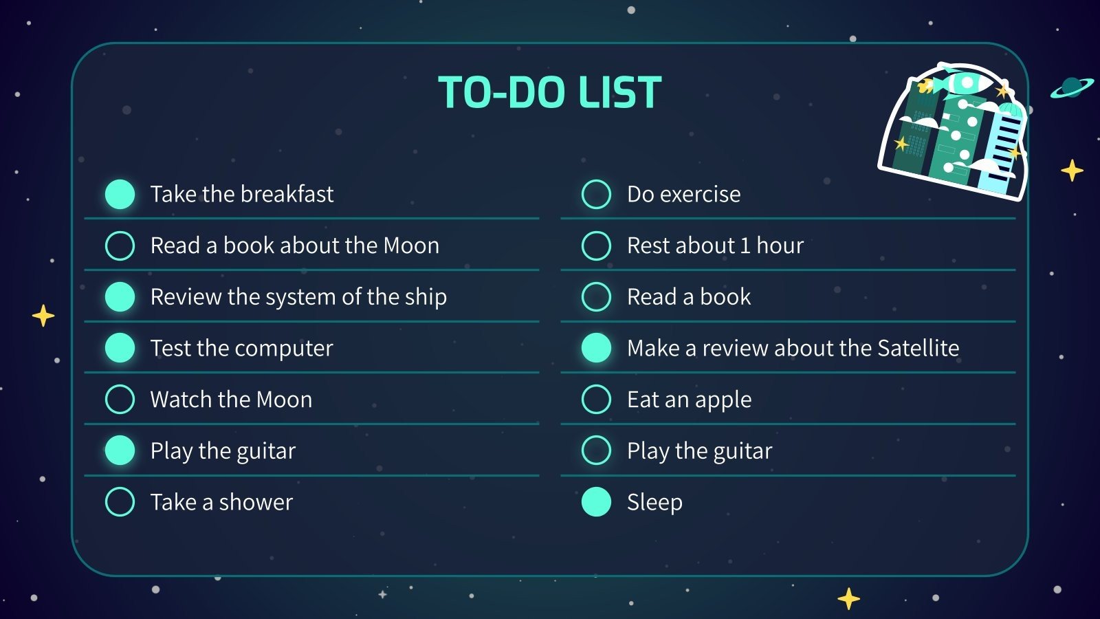 Today's Space Agenda Presentation