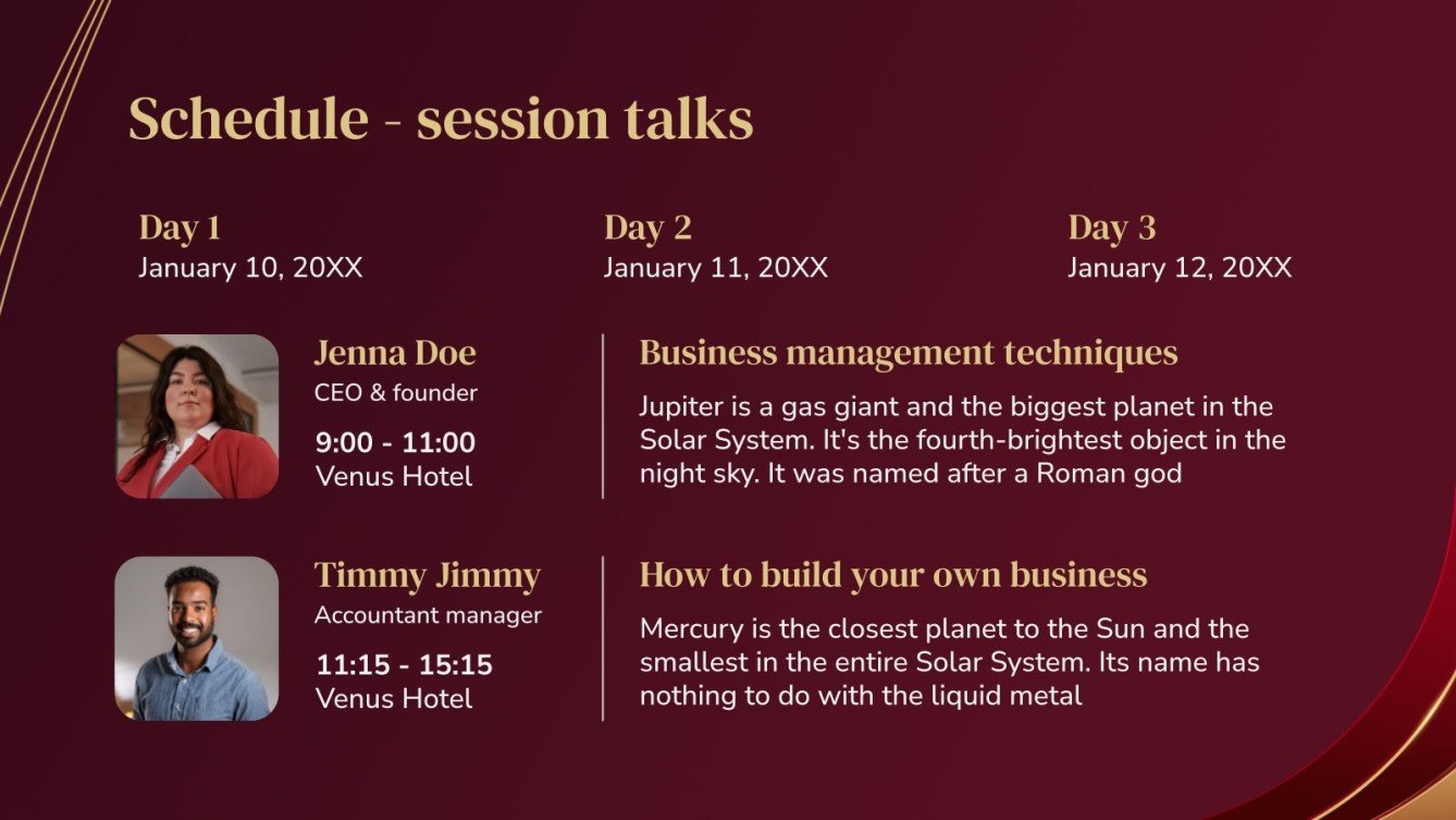 Elegant Conference Style Presentation Presentation