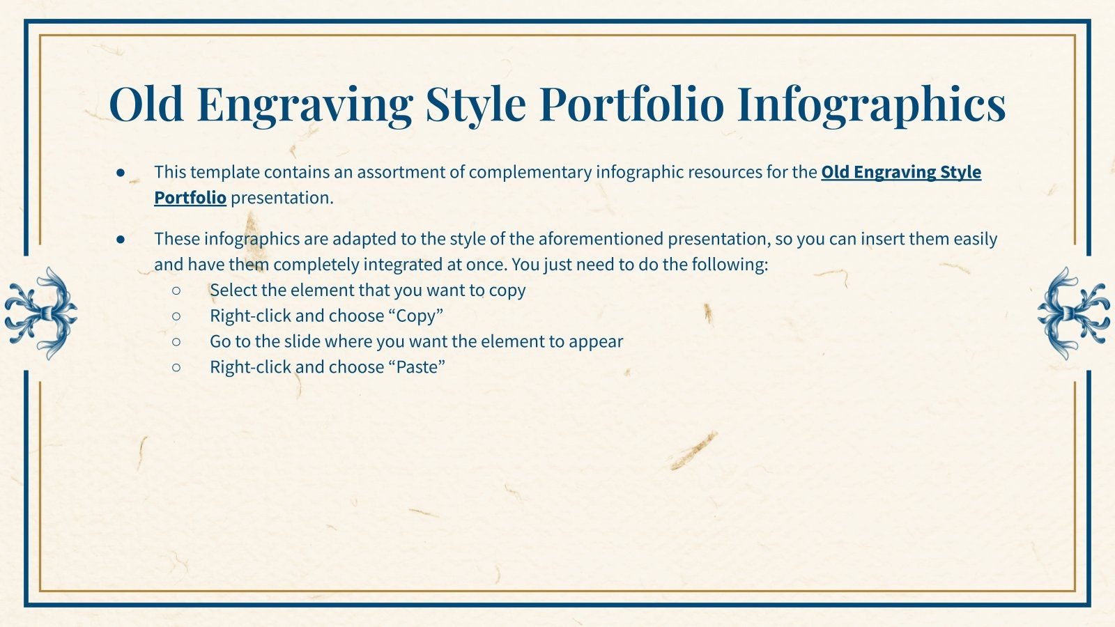 Old Engraving Style Portfolio Infographics Template