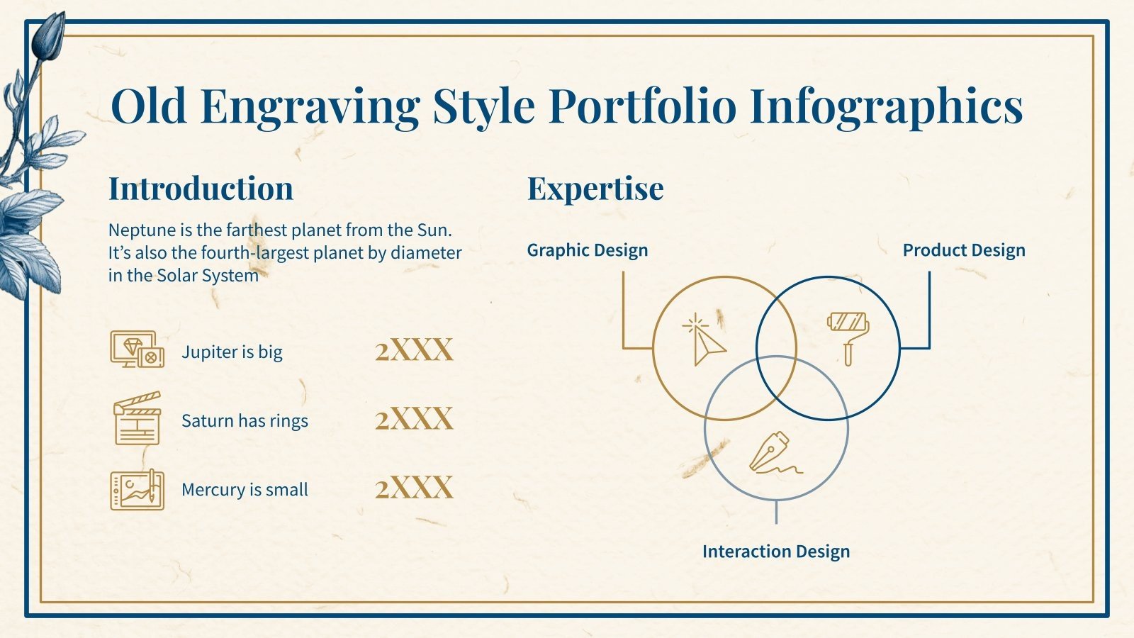 Old Engraving Style Portfolio Infographics Template