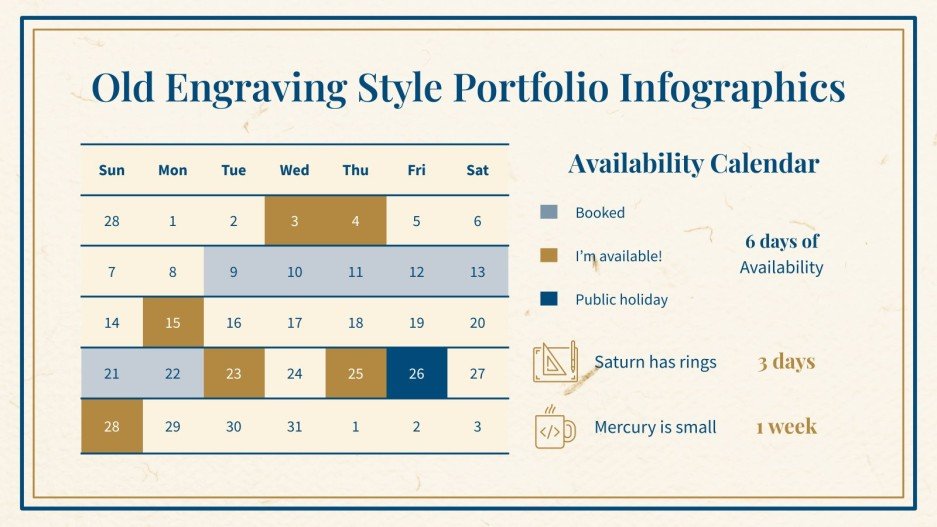 Old Engraving Style Portfolio Infographics Template