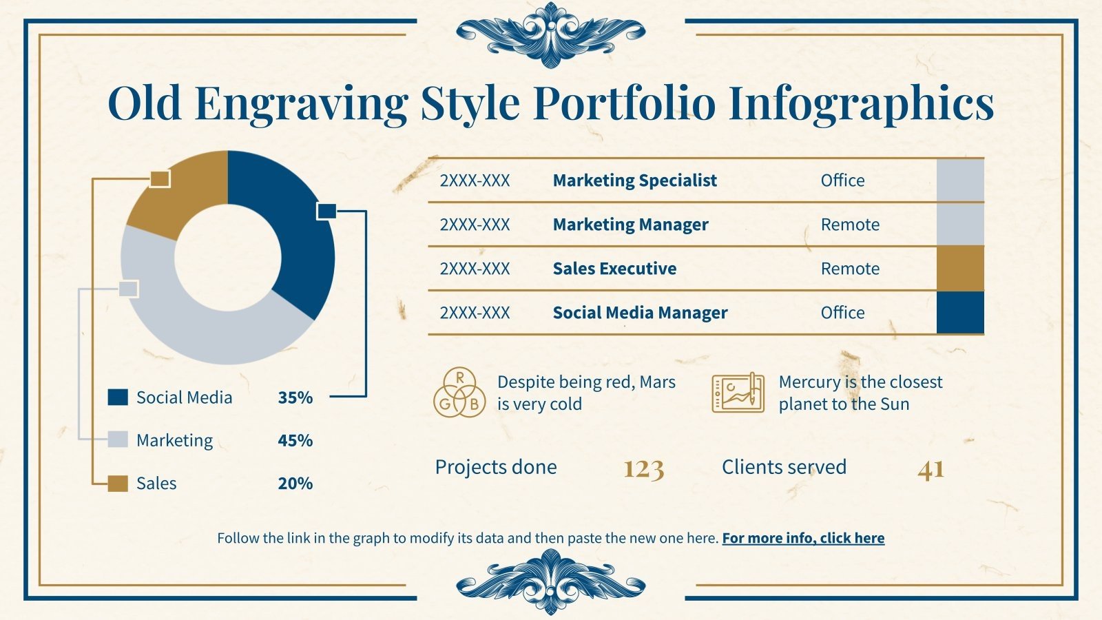Old Engraving Style Portfolio Infographics Template