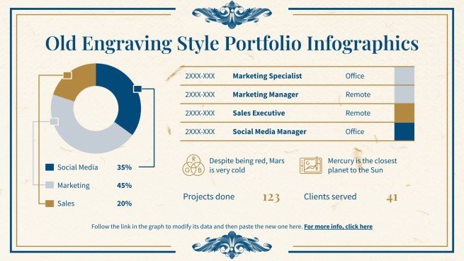 Old Engraving Style Portfolio Infographics Template