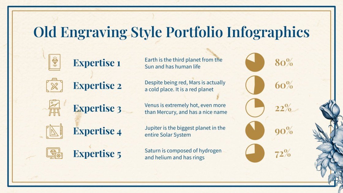 Old Engraving Style Portfolio Infographics Template