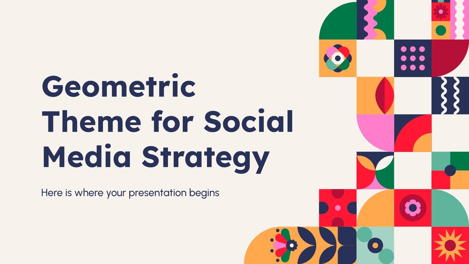 Geometric Theme for Social Media Strategy Presentation