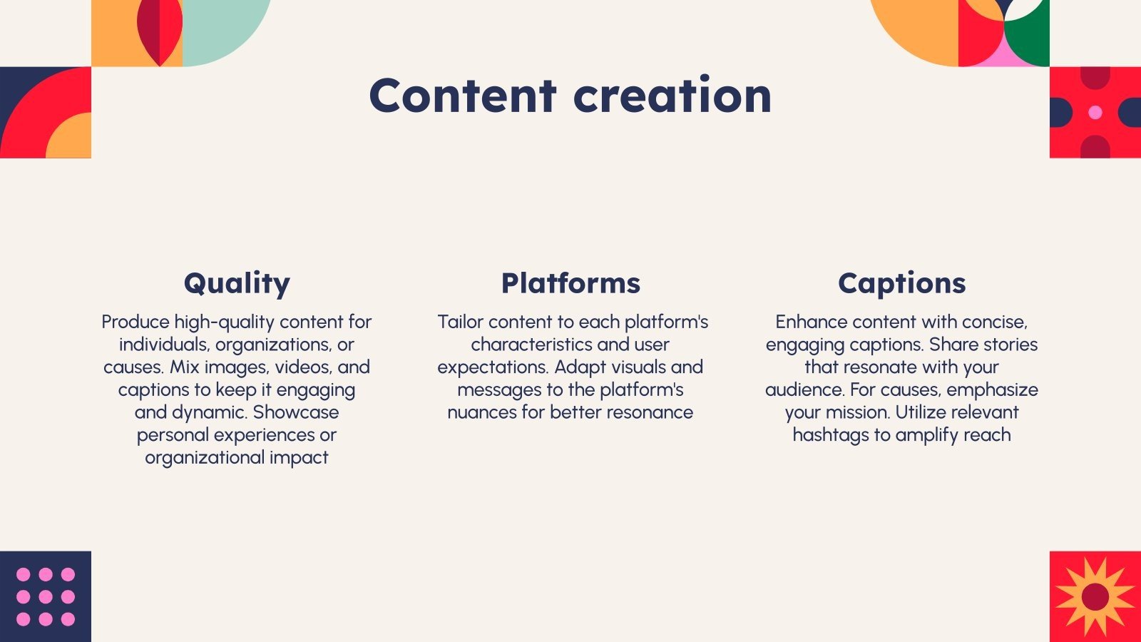 Geometric Theme for Social Media Strategy Presentation