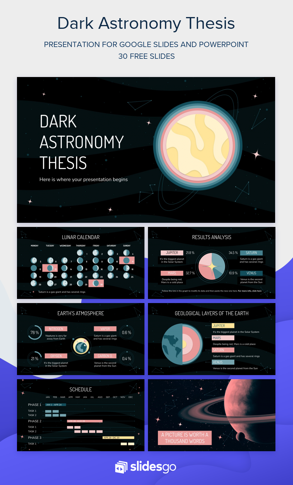 Dark Astronomy Thesis | Google Slides & PowerPoint template