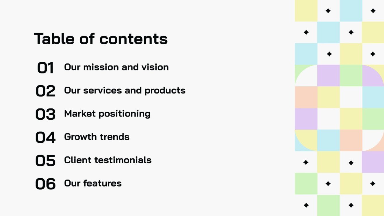 Bright Pastel Color Palette Agency Presentation