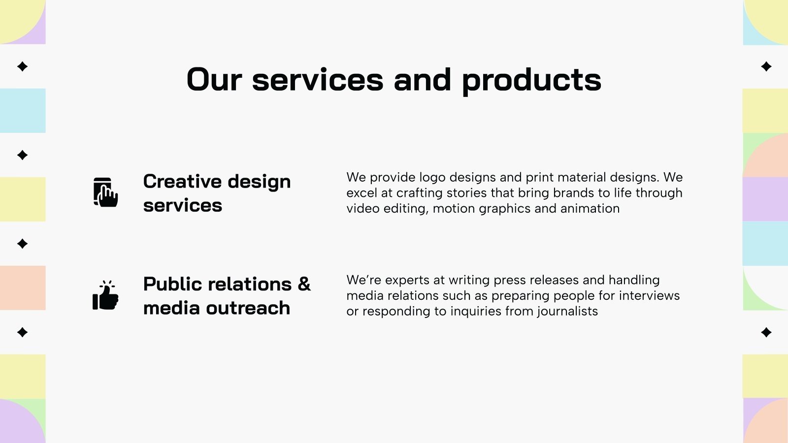 Bright Pastel Color Palette Agency Presentation