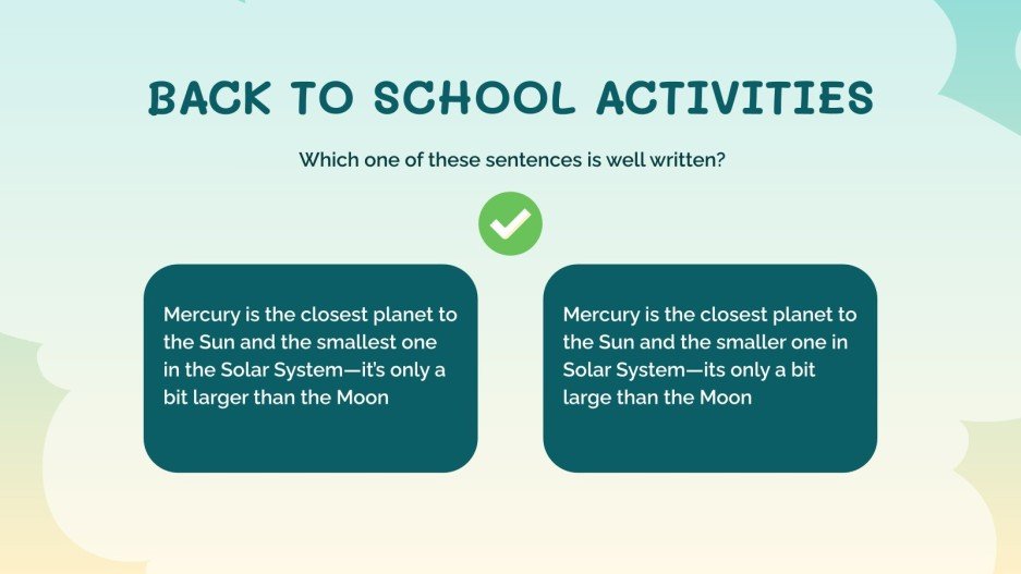 Back to School Activities for Elementary Infographics