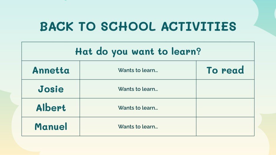 Back to School Activities for Elementary Infographics