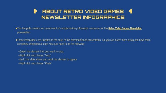 Infográficos de newsletter estilo videogame retrô