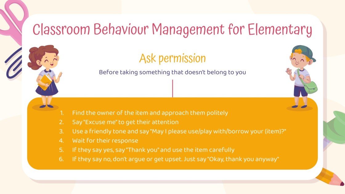 Classroom Behaviour Management for Elementary Template