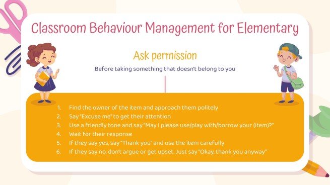 Classroom Behaviour Management for Elementary Template