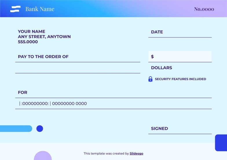 Blank Check Template Presentation