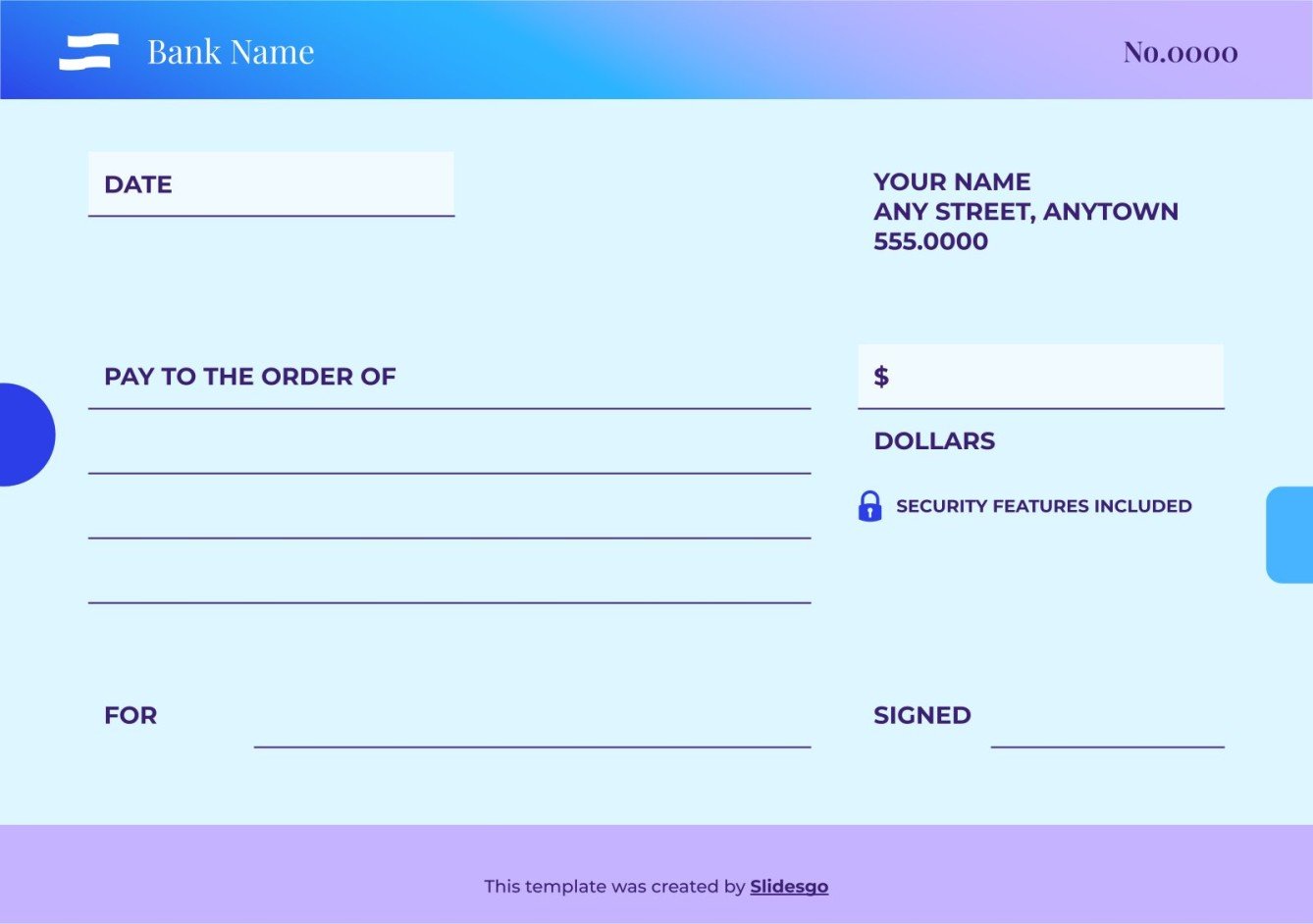Blank Check Template Presentation