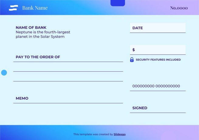 Blank Check Template Presentation
