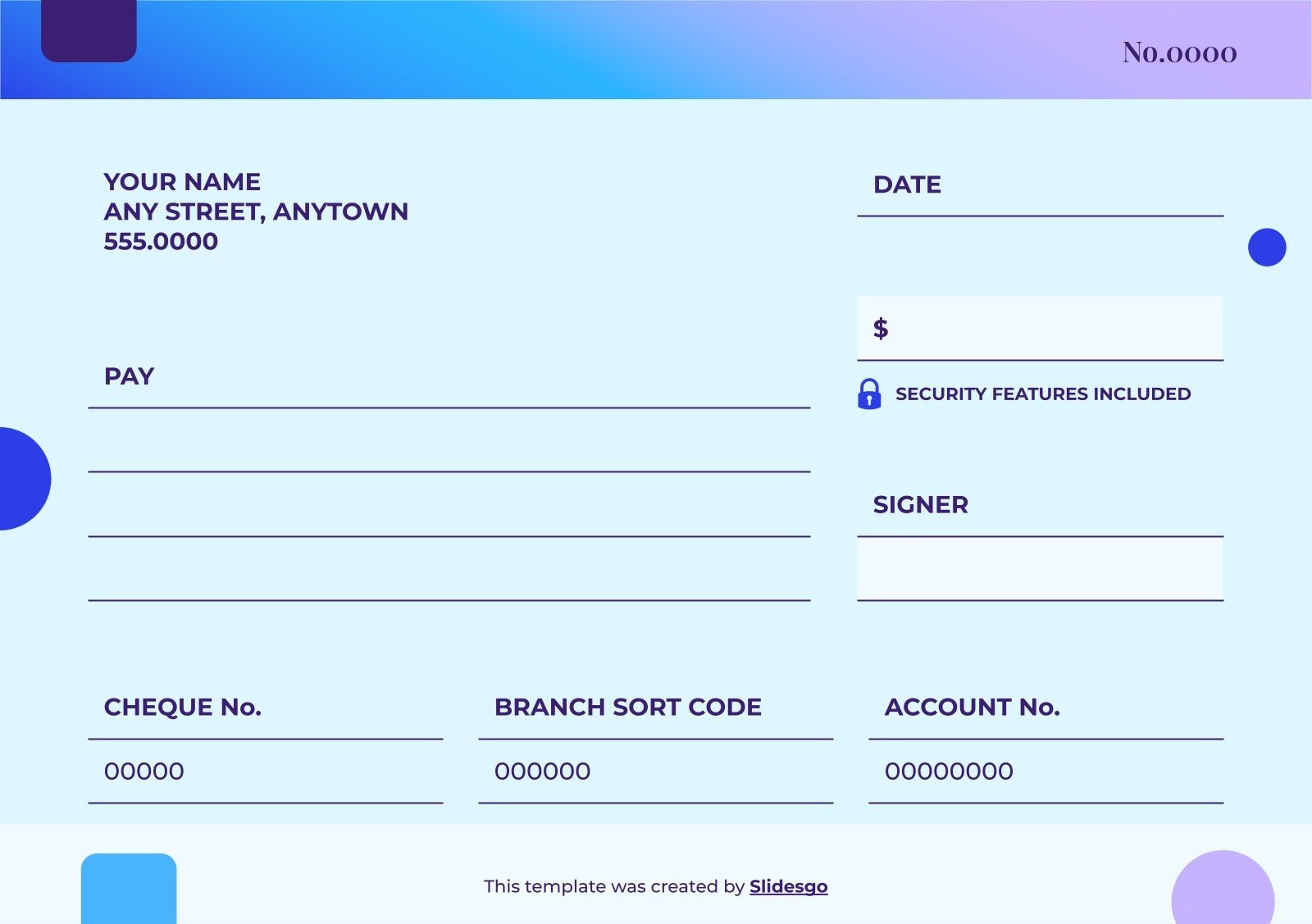 Blank Check Template Presentation