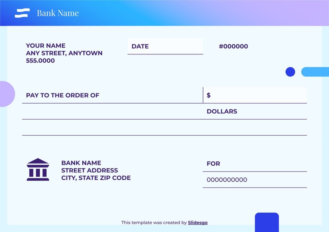 Blank Check Template Presentation