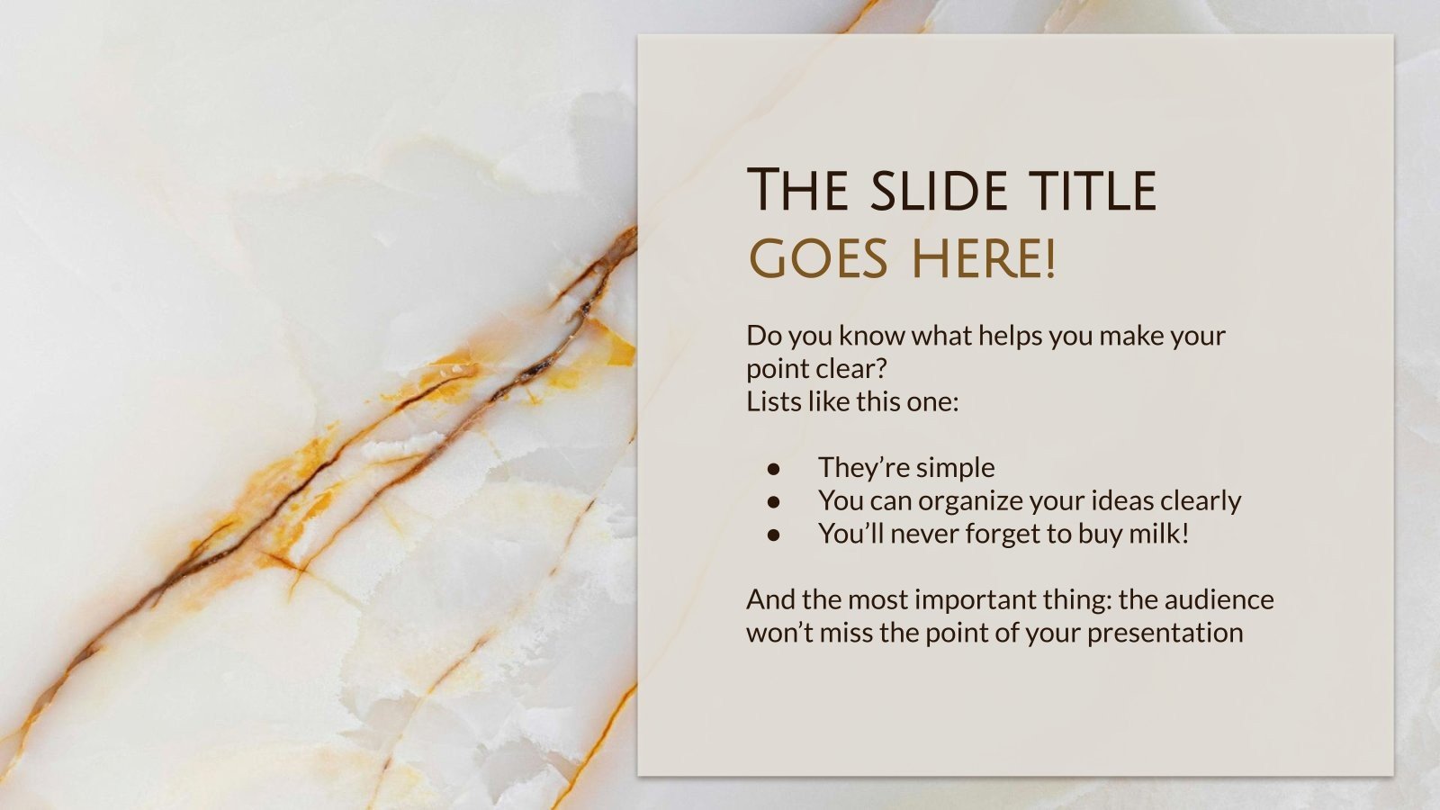 Elegant Marble Goals Theme