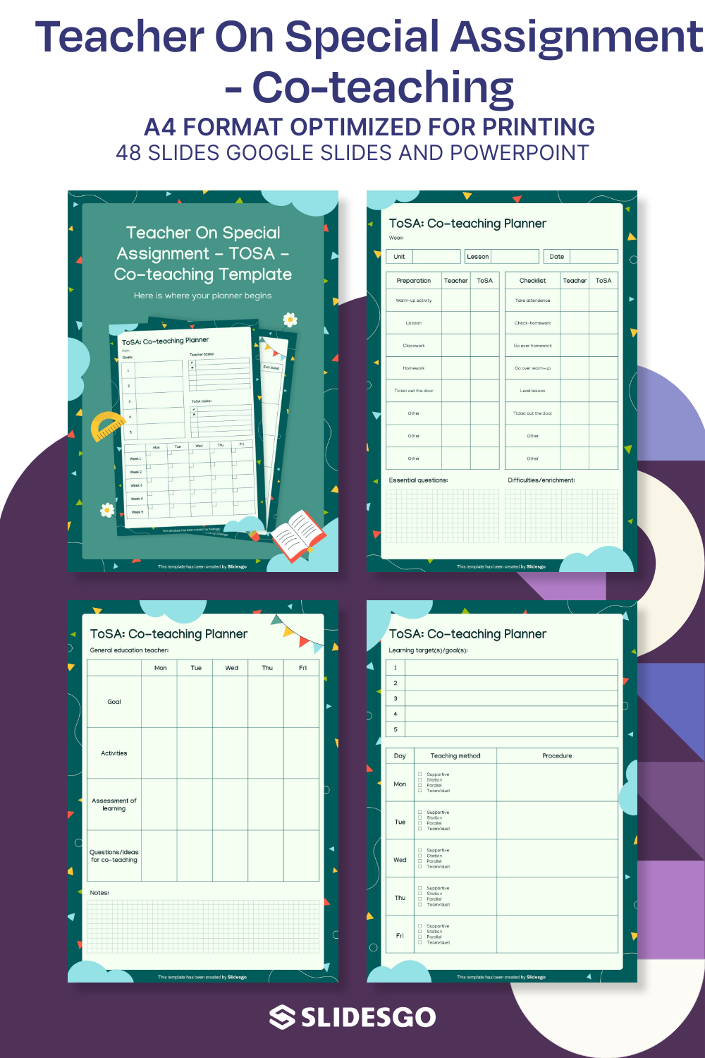 Teacher On Special Assignment - TOSA - Co-teaching Template Presentation