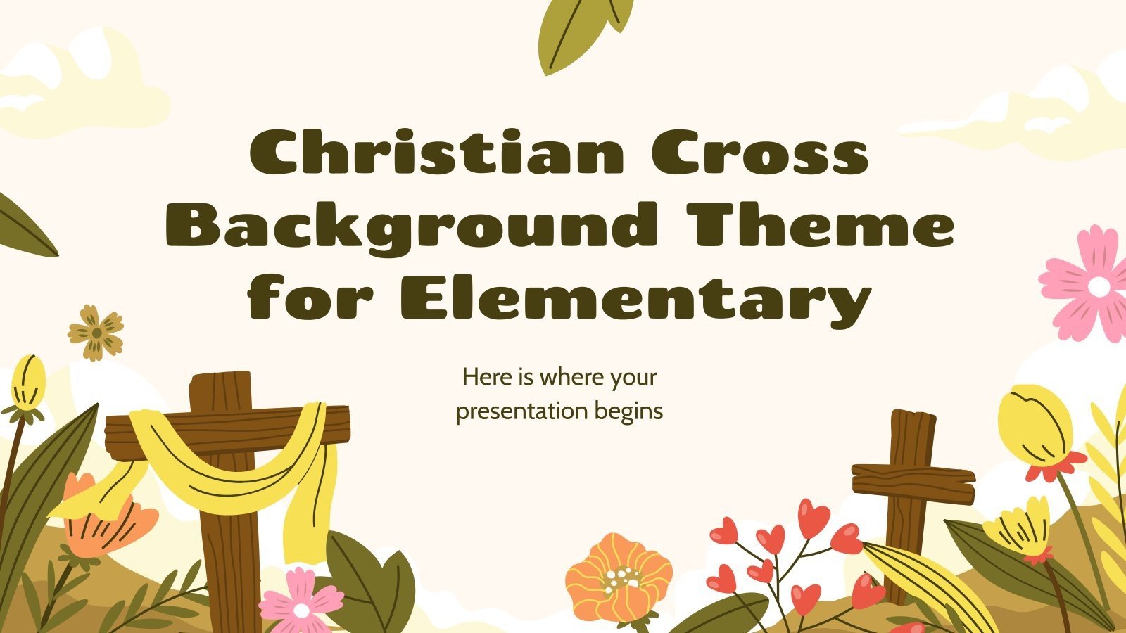 Christian Cross Background Theme for Elementary Presentation