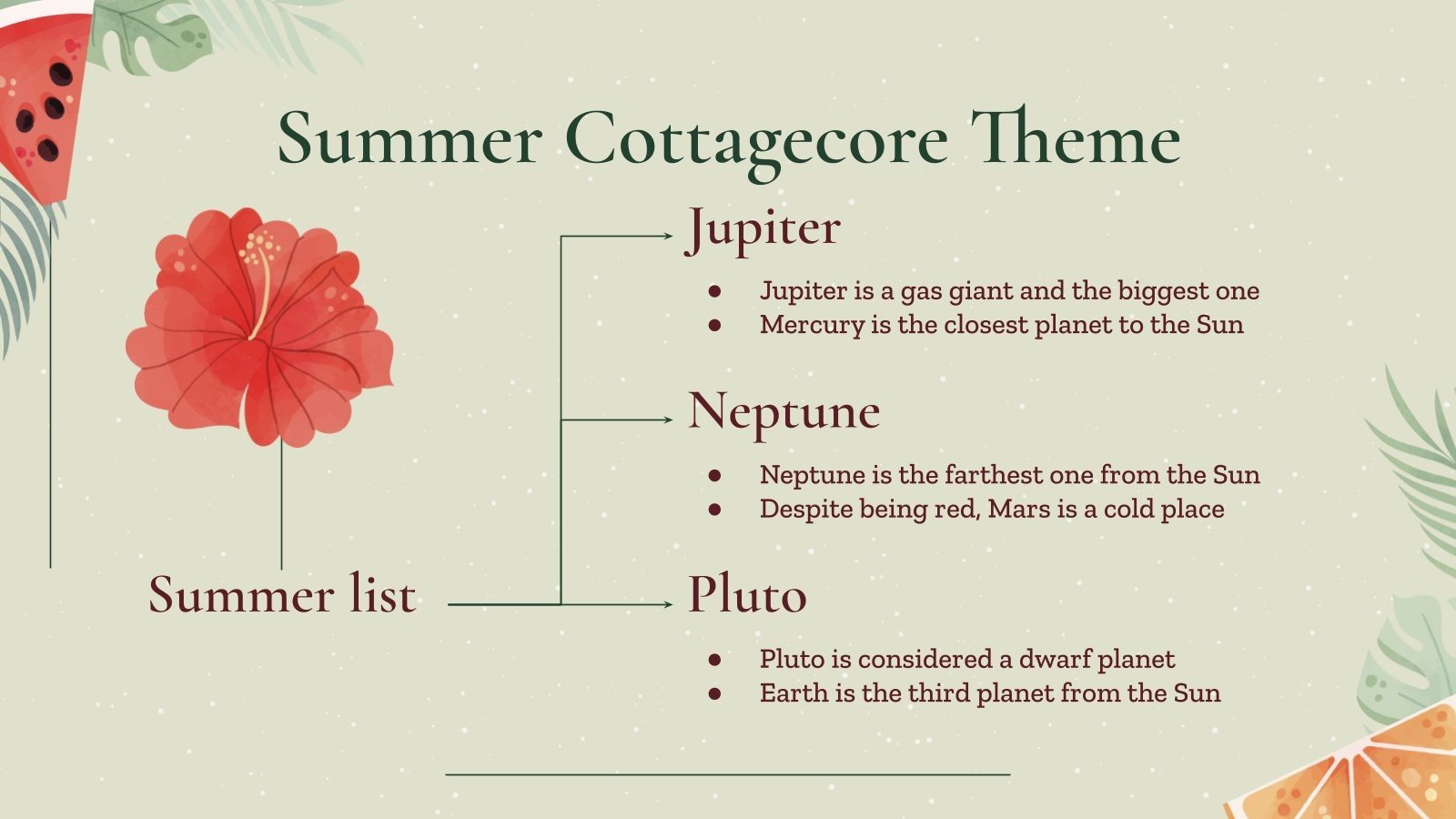 Summer Cottagecore Theme Infographics Template